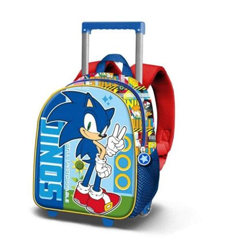 Sonic The Hedgehog Unstoppable Blue 3d Backpack With Wheels Small Merchoid Australia