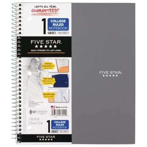 Five Star® College Ruled 1 Subject Notebook 8 5 X 11 In Frys Food