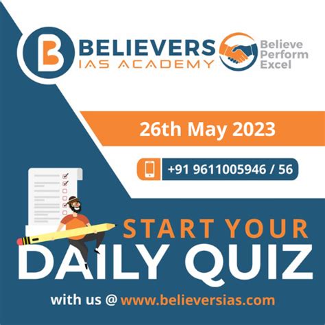 UPSC Static Quiz 26 May 2023 Believers IAS Academy
