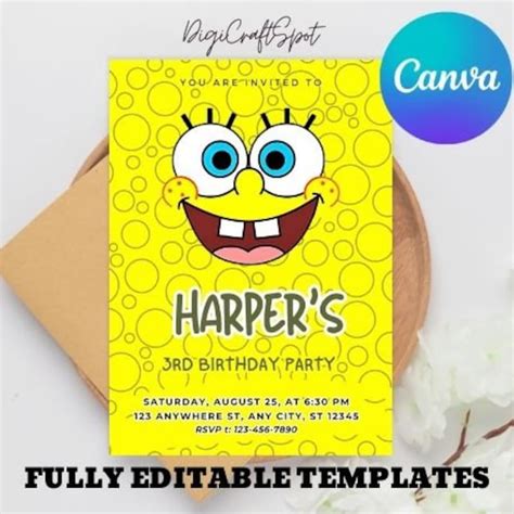 Spongebob Birthday Etsy