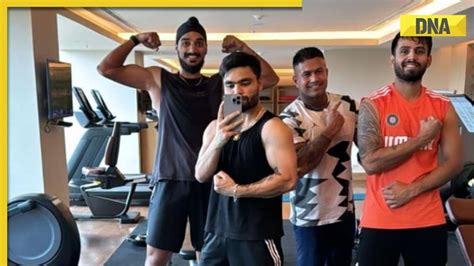 Indian Cricketers Rinku Singh Arshdeep Jitesh Sharma Flex Muscles