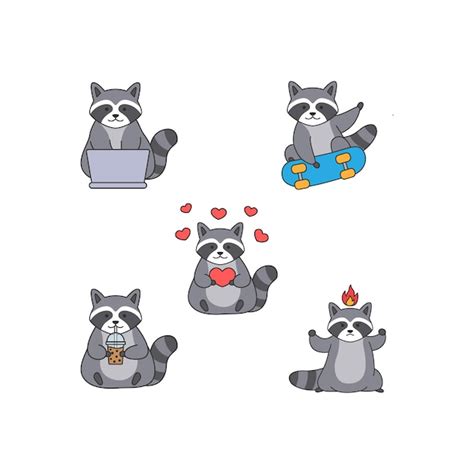 Premium Vector Cute Racoon Illustration