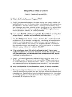 FREQUENTLY ASKED QUESTIONS Priority Placement Frequently Asked Questions Priority Placement