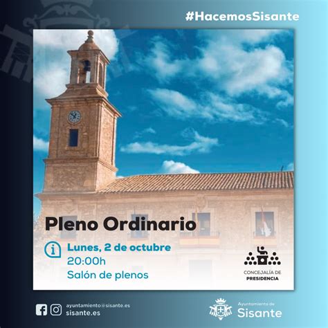 Pleno Ordinario De Octubre Excelentísimo Ayuntamiento De Sisante