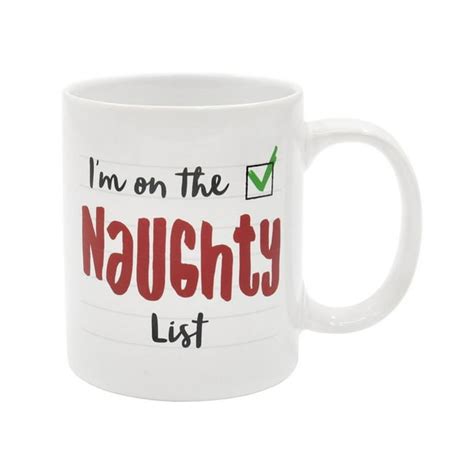 Holiday Time 2 Pack Stoneware Christmas Nice Naughty Mug Set 113 Oz