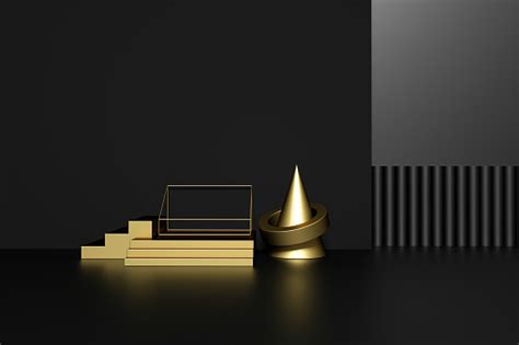 빈 제품 스탠드 및 프레임의 3d 렌더링 검정 최소 추상적 배경 0명에 대한 스톡 사진 및 기타 이미지 0명 3차원 형태 건설 플랫폼 Istock