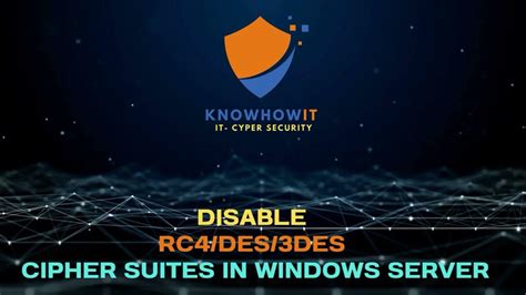Disable Rc4des3des Cipher Suites In Iis Windows Server Cybersecurity