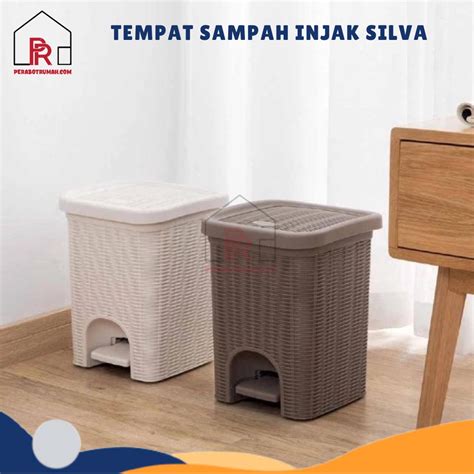 Jual Tempat Sampah Injak Silva Greenleaf Tempat Sampah Injak Rotan Dustbin Anyam Aesthetic