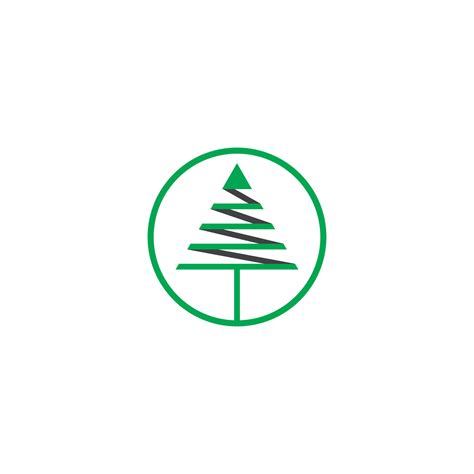 Green Pine Tree Triangle Ribbon Circle Symbol Logo Vector 20948352