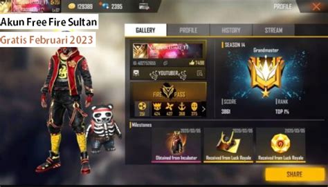Akun Free Fire Sultan Gratis Februari 2023 Klik Disini Dan Gunakan