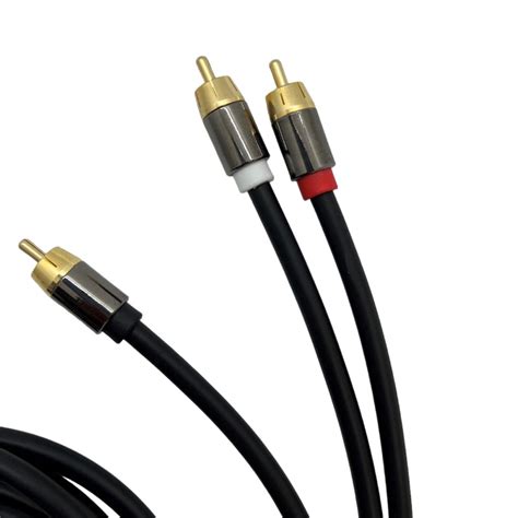 3m Premium Subwoofer Audio Cable 1 Rca To 2 Rca Y Splitter Gold Plated