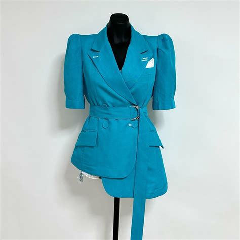 벨티드 린넨 더블자켓 비비드 언발 세미 캐주얼 정장재킷 스타일라떼