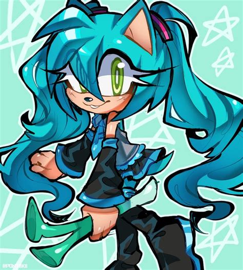 Hatsune Miku And Amy Rose Vocaloid And 1 More Drawn By Pontiikii