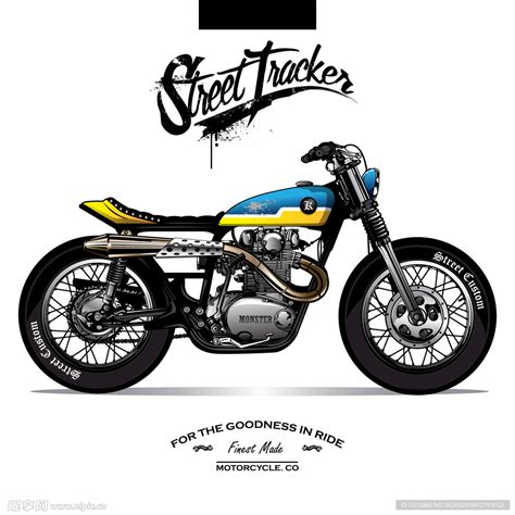 复古机车插画设计图广告设计广告设计设计图库昵图网