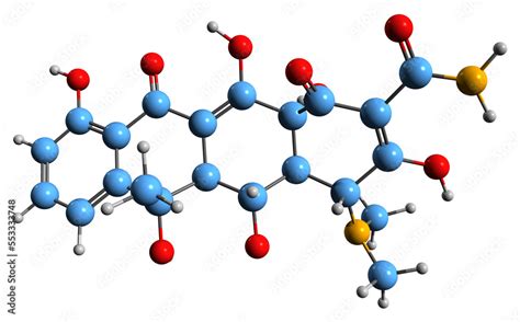 3d Image Of Oxytetracycline Skeletal Formula Molecular Chemical
