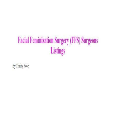 Stream Pdf Download Facial Feminization Surgery Ffs Surgeons Sex