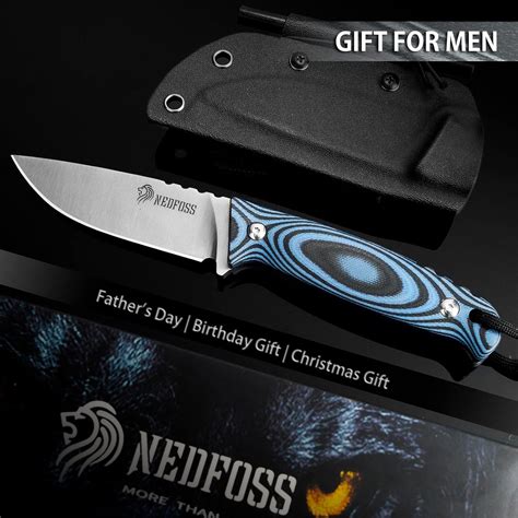 NedFoss Survival Bushcraft Knife With Fire Starter And Kydex Sheath 8