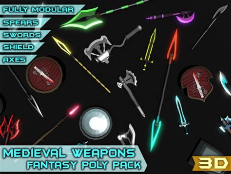 Medieval Weapons Fantasy Poly Pack 3d 무기 Unity Asset Store
