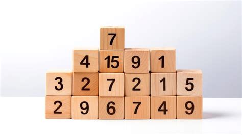 Premium Photo Minimalist Wooden Cube Numbers On White Background