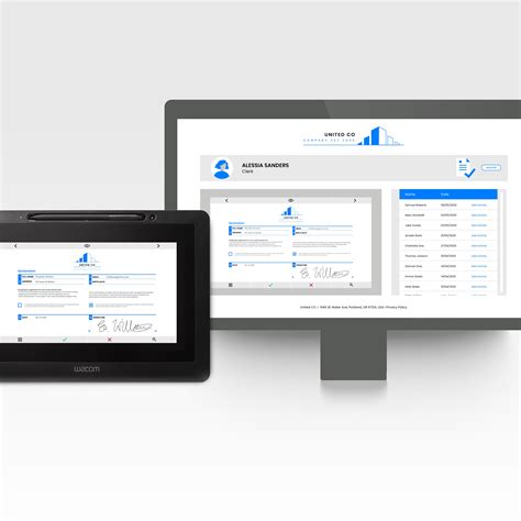 다중 디스플레이용 Wacom Ink Sdk 카운터에서 효율적인 수기 전자 서명 경험 제공