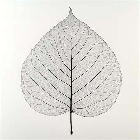 Skeleton Leaf Close Up Isolated On White Background Premium Ai Generated Image