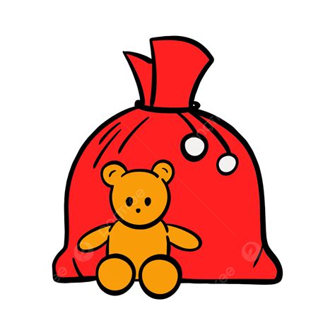 산타 선물 가방 그림 선물 가방 산타 테디베어 Png 일러스트 및 벡터 에 대한 무료 다운로드 Pngtree