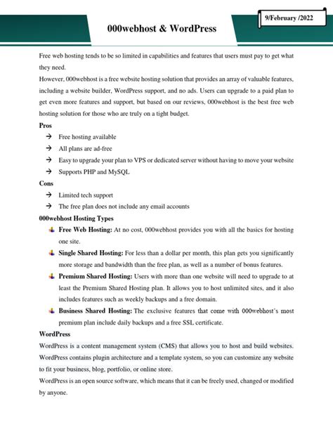 Notes Lecture 36 000webost And Wordpress Pdf Word Press Websites