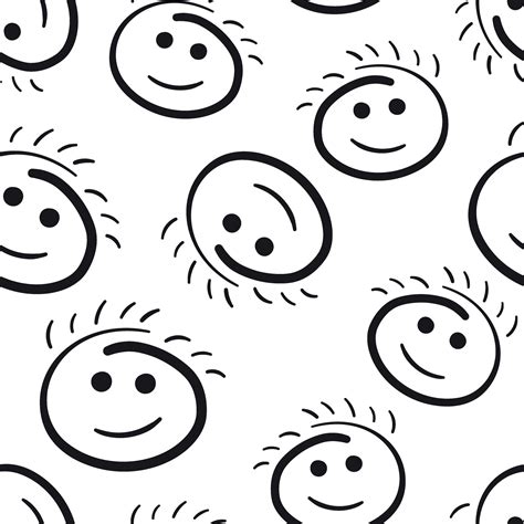 Smile Face Seamless Pattern Background Business Flat Vector