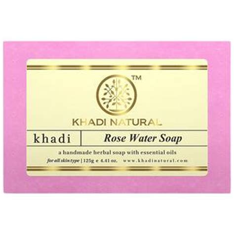 Khadi Natural Rose Water Handmade Herbal Soap With Essential Oils Fo