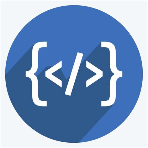 Icono Programación Adecuado Para Programación Símbolo Largo Sombra