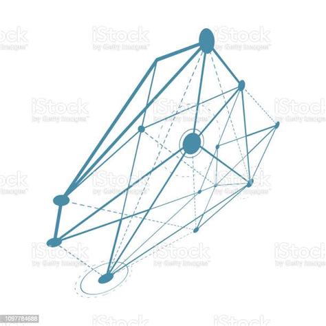 추상적인 기하학적 3d 면 객체 현대 디지털 기술 및 과학 테마 벡터 배경 새로운 기술 그림입니다 0명에 대한 스톡 벡터 아트