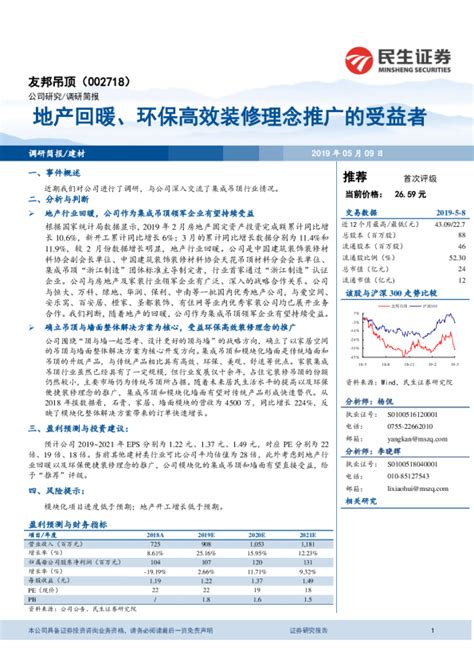 地产回暖、环保高效装修理念推广的受益者
