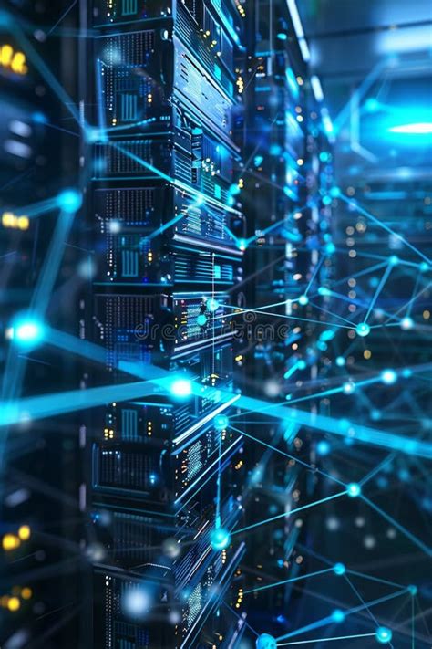 Vibrant Digital Representation Of Interconnected Servers And Data