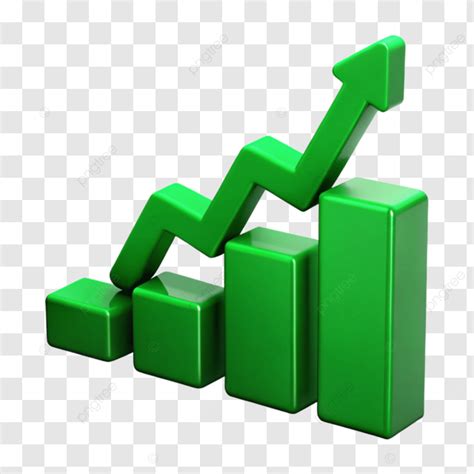 3d Model Of Green Statistics Graph Increasing Graph Statistics Green