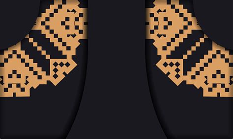 고급스러운 패턴의 엽서 인쇄 디자인을위한 템플릿 슬로베니아 장식과 로고와 텍스트에 대한 장소와 검은 배너 템플릿 0명에 대한 스톡 벡터 아트 및 기타 이미지 Istock