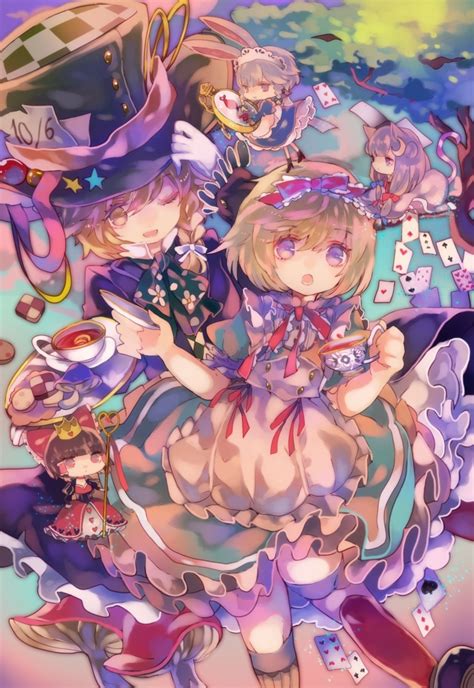 東方不思議の国のアリス【アリス・マーガトロイド博麗霊夢十六夜咲夜霧雨魔理沙パチュリー・ノーレッジ】 壁紙