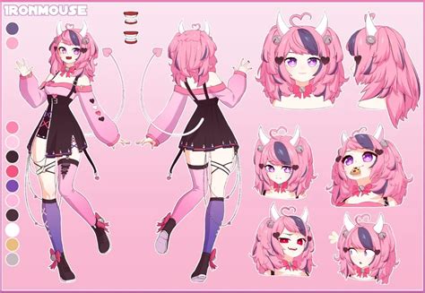 Timeen Pages Dev Ironmouse Reference Sheet Vtuber Ref Sheet Vtube