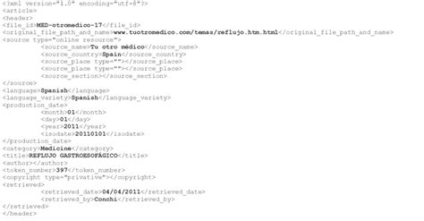 Sample Of XML Code For The Metadata Download Scientific Diagram