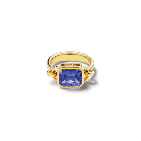 baguette ring 18ct yellow gold tanzanite cassandra goad