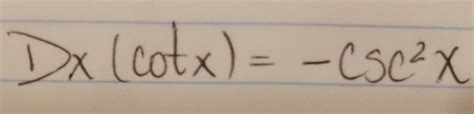 Solved Dx Cot X Csc2 X Calculus