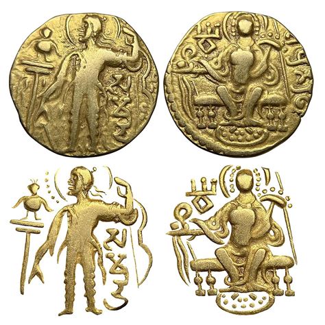 Ancient Gupta Dynasty Samudragupta Archer Type Gold Dinara Virasat