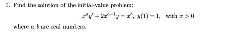 Solved 1 Find The Solution Of The Initial Value Problem