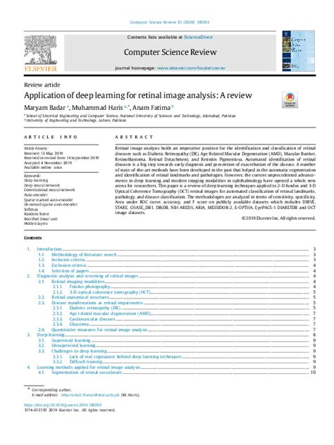 Pdf Application Of Deep Learning For Retinal Image Analysis A Review