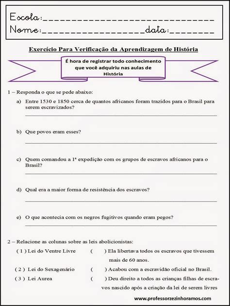 Prova de História Atividades para Jardim