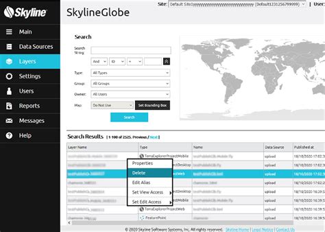 Manage Layers Skyline