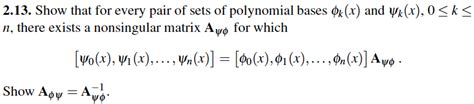 Solved 213 Show That For Every Pair Of Sets Of Polynomial