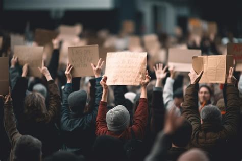 Premium Photo People Holding Up Signs In The Air With Their Hands