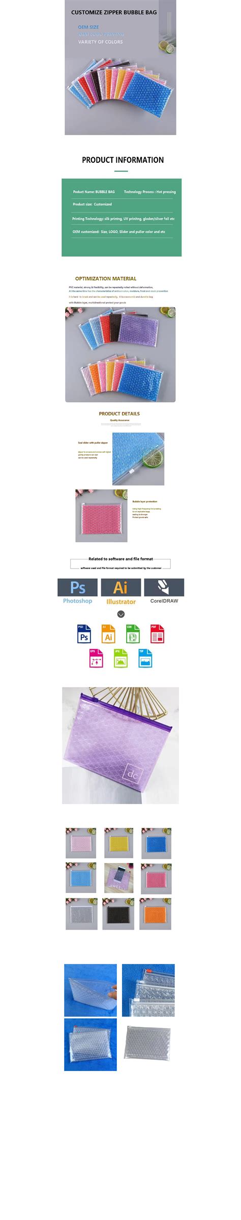 Buy Wholesale China Pvc Cosmetic Bag Pvc Bubble Bag Zipper Bubble Bag