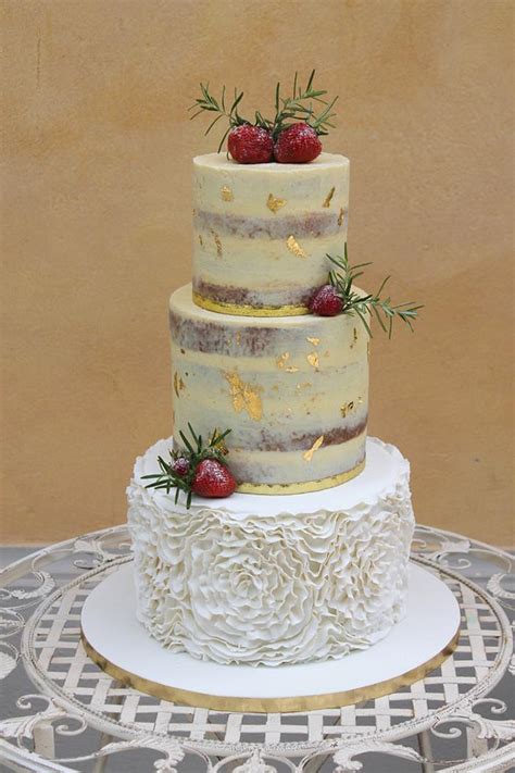 Seminaked Ruffle Love Decorated Cake By Betty S CakesDecor
