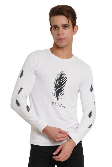 Knit Fabric MORPANKH FULL SLEEVE PRINTED T SHIRT Round Neck At Rs 160